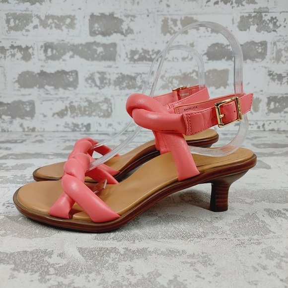 Vionic | Shoes | New Vionic Angelica Pink Leather Kitten Heel Slingback ...